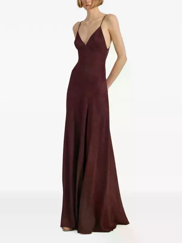 Alberta Ferretti Glitter-effect Spaghetti-strap Maxi Dress