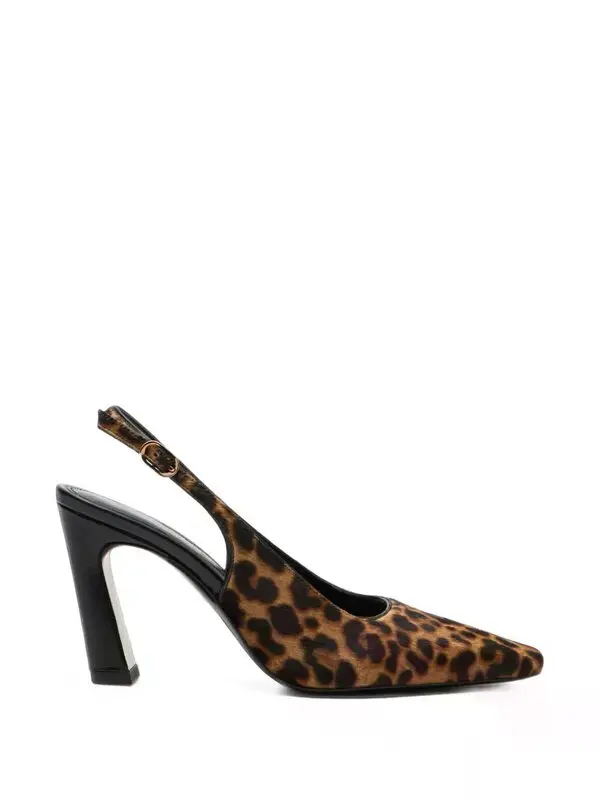 STUART WEITZMAN Leopard Print Slingback Pumps - Brown