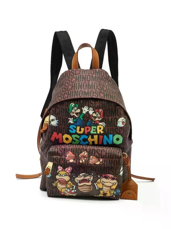 Moschino Super Logo-print Backpack - Brown