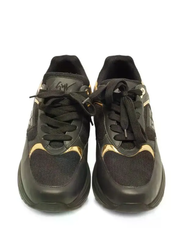 GIUSEPPE ZANOTTI Runner Sneakers With Metallic Paneling - Black