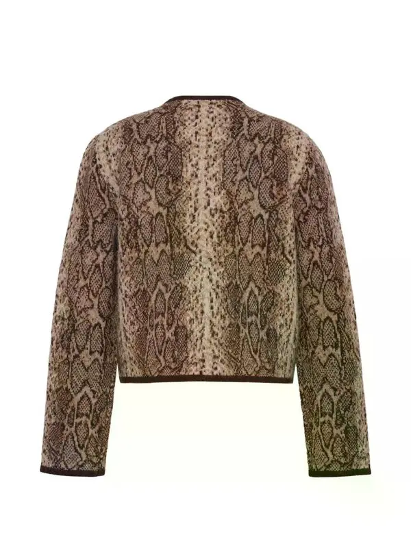 Cara Cara Bristol Snakeskin-print Cardigan - Brown