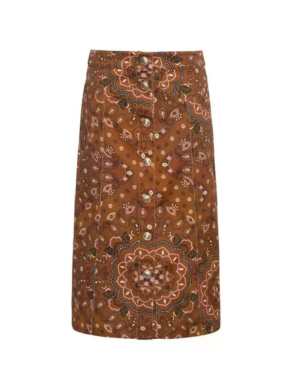 Cara Cara Juniper Bandana Print A-line Midi Skirt