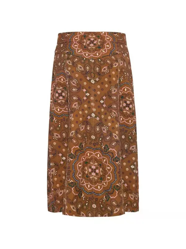 Cara Cara Juniper Bandana Print A-line Midi Skirt
