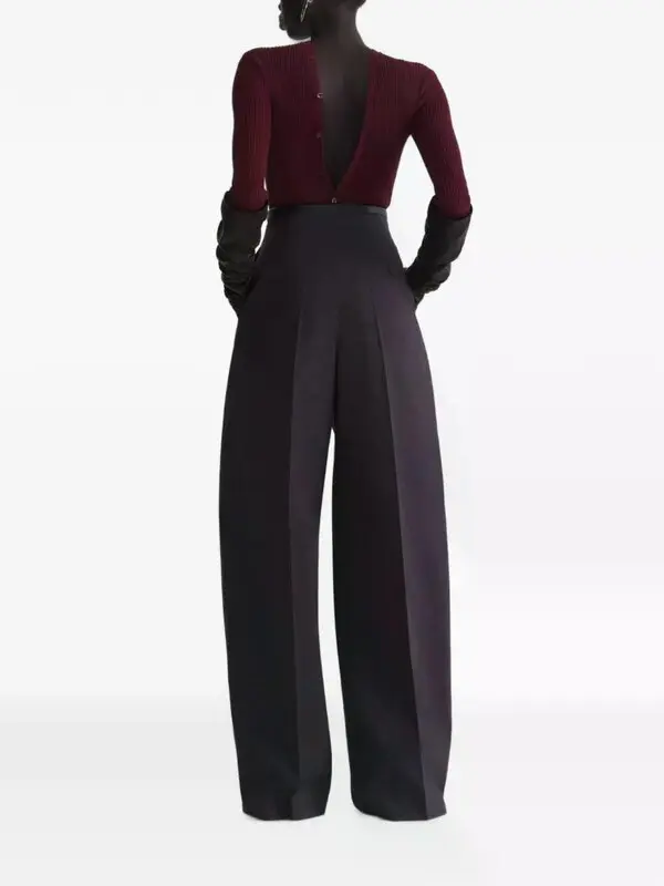 MUGLER Ribbed-knit Button-up Bodysuit