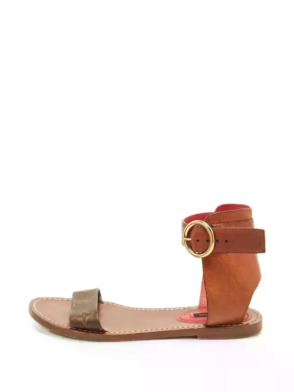 LOUIS VUITTON Ocean Drive Buckle-fastening Flat Sandals - Brown