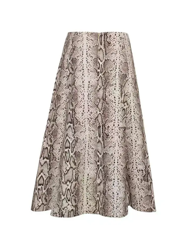 Cara Cara Aisha Snakeskin-print A-line Midi Skirt