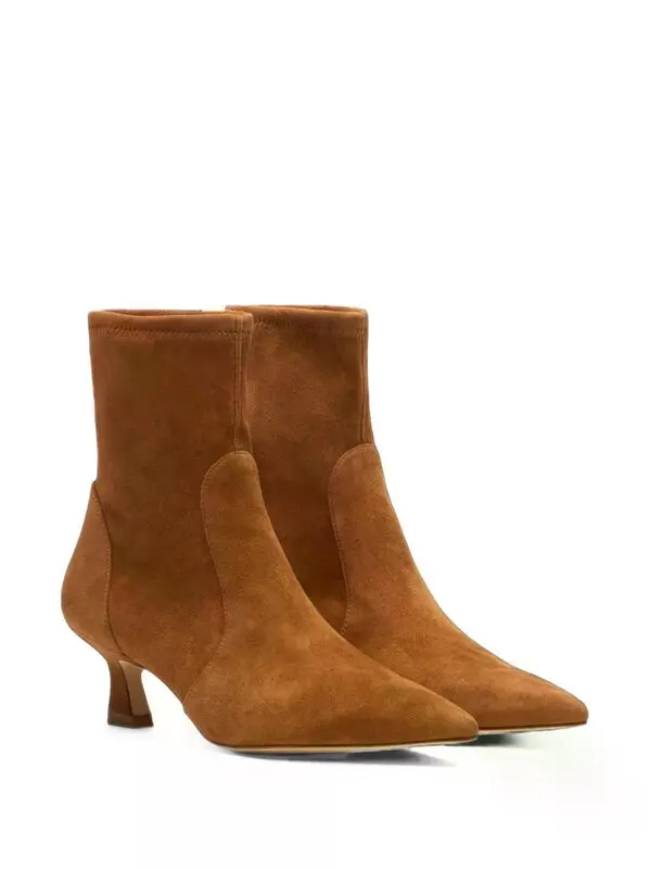 STUART WEITZMAN Vinnie Sculptural Heel Ankle Boots - Brown