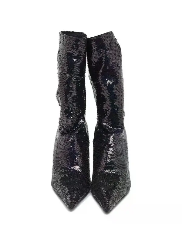 Balenciaga Knife Sequin Heeled Ankle Boots