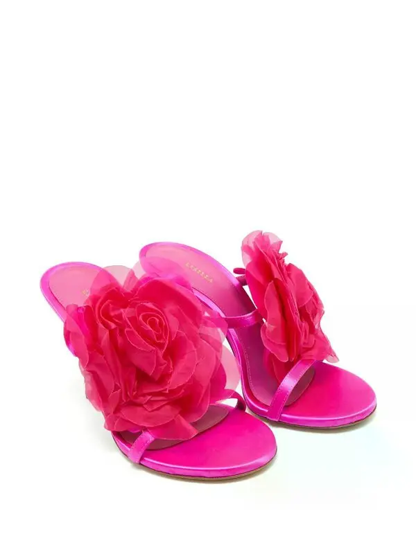 LE SILLA Rose Appliqué High Heel Sandals