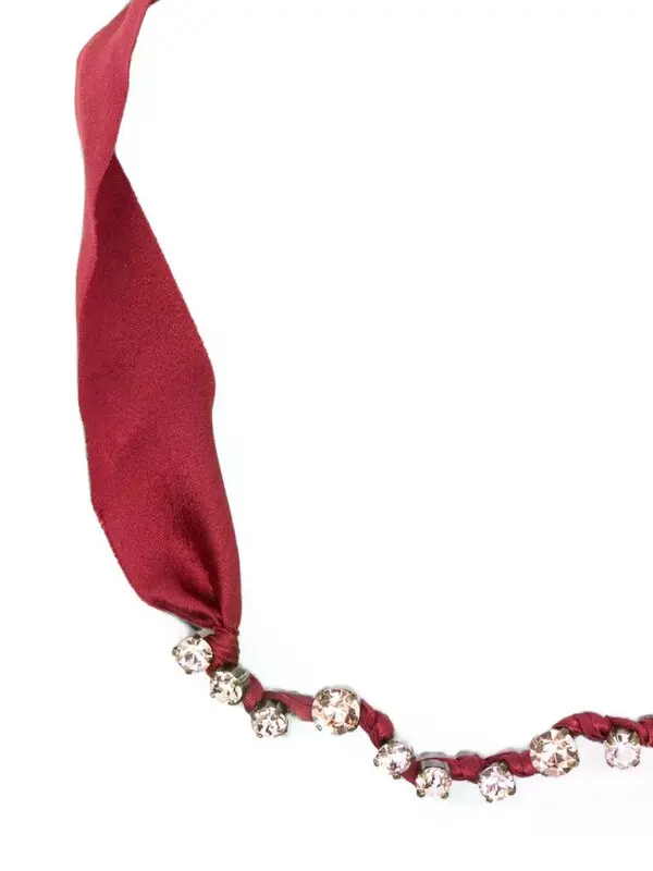 FORTE_FORTE Crystal Embellished Self-tie Necklace