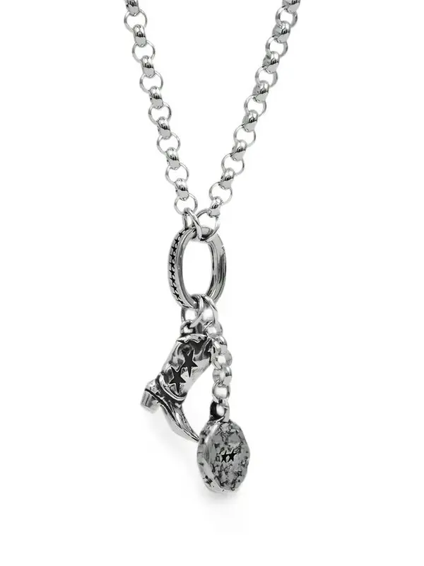 TWOJEYS Boot Pendant Necklace With Turquoise Stone