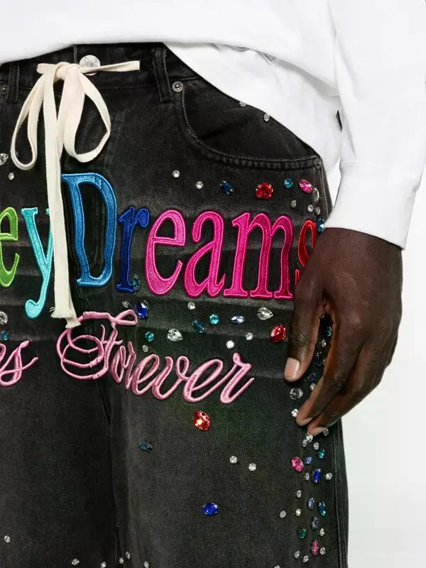 VALE FOREVER Crystal-embellished Embroidered Shorts
