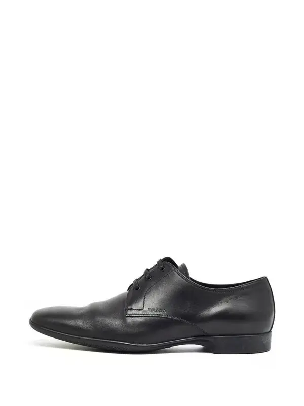 Prada Lace-up Leather Derby Shoes - Black