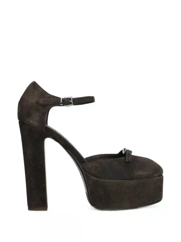CHANTAL Buckle Detail Platform Pumps - Brown