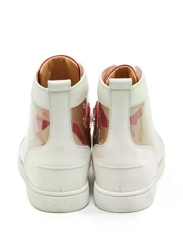 CHRISTIAN LOUBOUTIN Transparent Paneled Lace-up High-top Sneakers