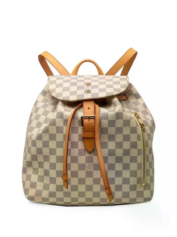 LOUIS VUITTON 2016 Damier Azur Sperone Backpack - White