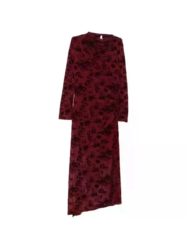 Imperial Floral-devoré Draped Maxi Dress