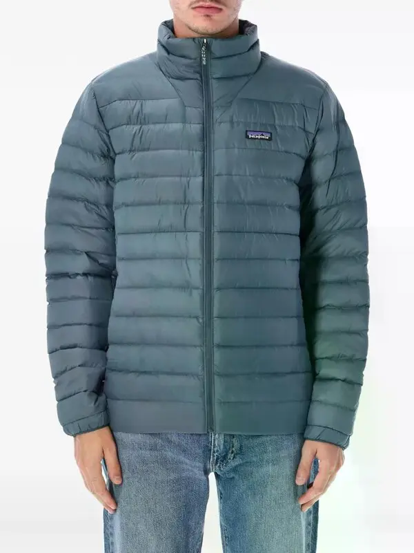 Patagonia Quilted Logo Patch Padded Coat - Blue