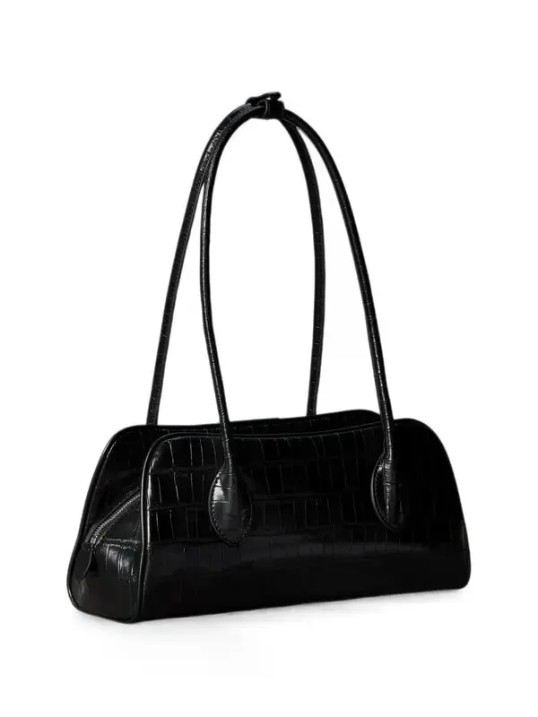 Calvin Klein Croc-effect Shoulder Bag - Black