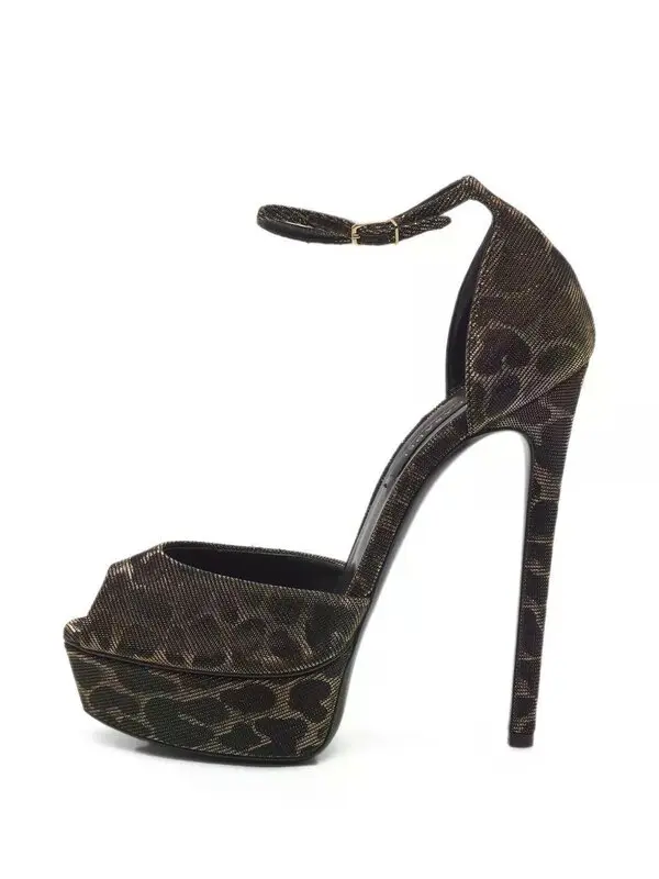 Casadei Leopard Print Heeled Sandals - Brown