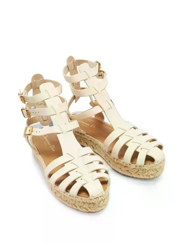 Dior Strappy Cage Espadrilles - White