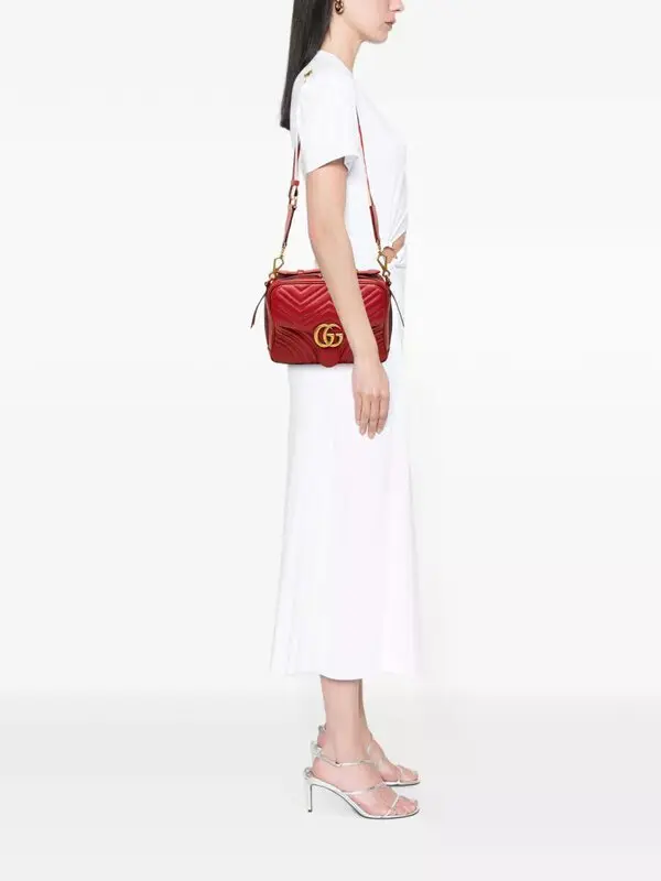 Gucci Small Gg Marmont Matelassé Leather Top Handle Satchel