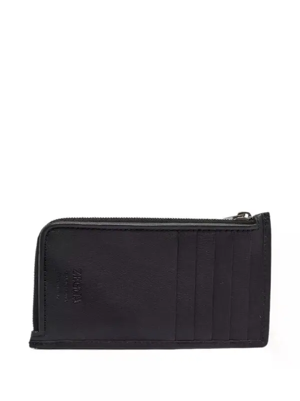 Ermenegildo Zegna Pellettessuta Zip Card Case - Black