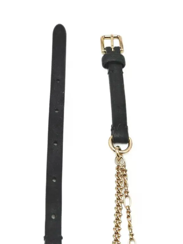 Dolce & Gabbana Embellished Chain Detail Leather Belt