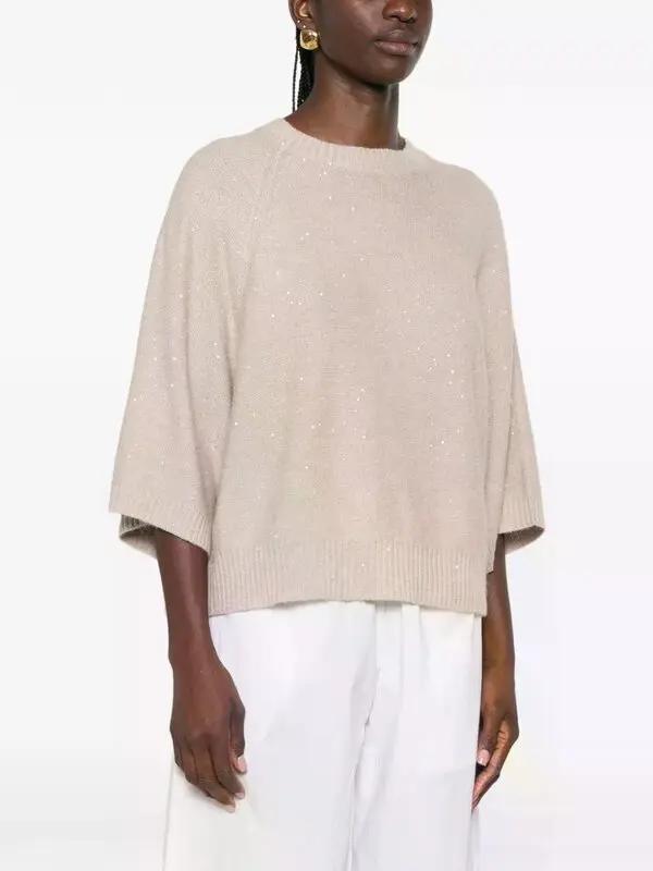 Fabiana Filippi Sequin-embellished Raglan-sleeve Sweater