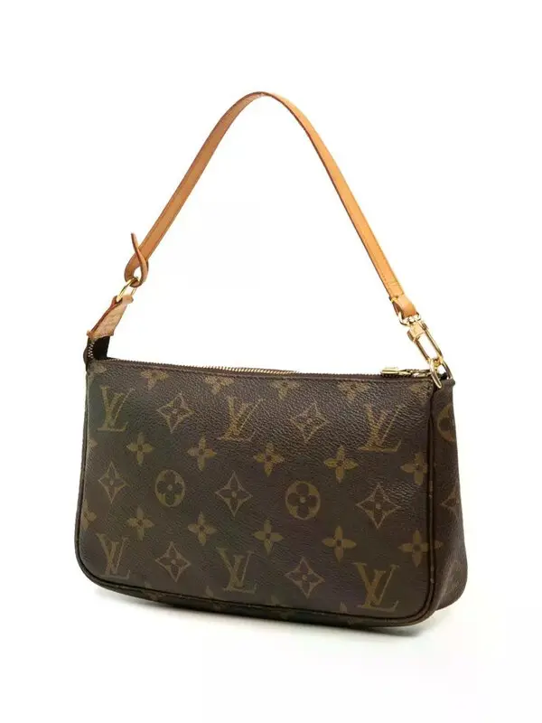 LOUIS VUITTON 2003 Monogram Pochette Accessoires Shoulder Bag - Brown