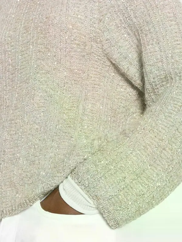 PANICALE Sequin-embellished Ribbed-knit Sweater