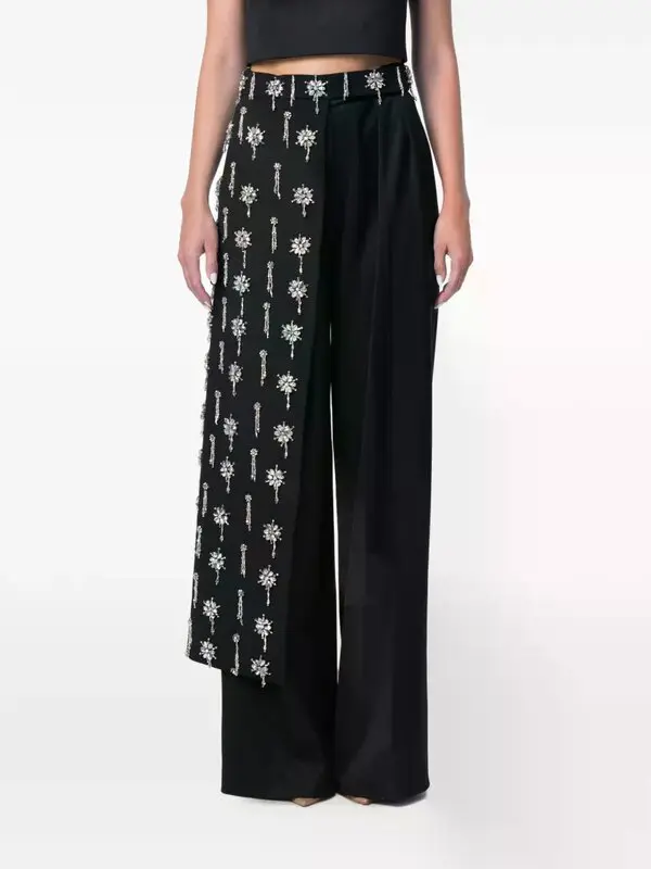 M.MARQUISE Kya Crystal-embellished Maxi Overskirt - Black