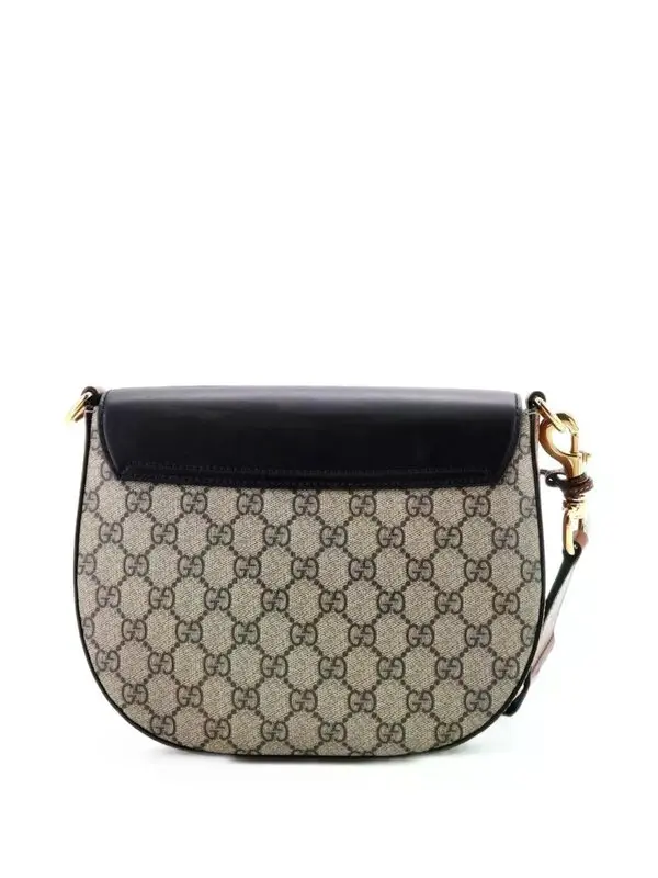 Gucci Padlock Saddle Shoulder Bag In Gg Coated Canvas And Leather