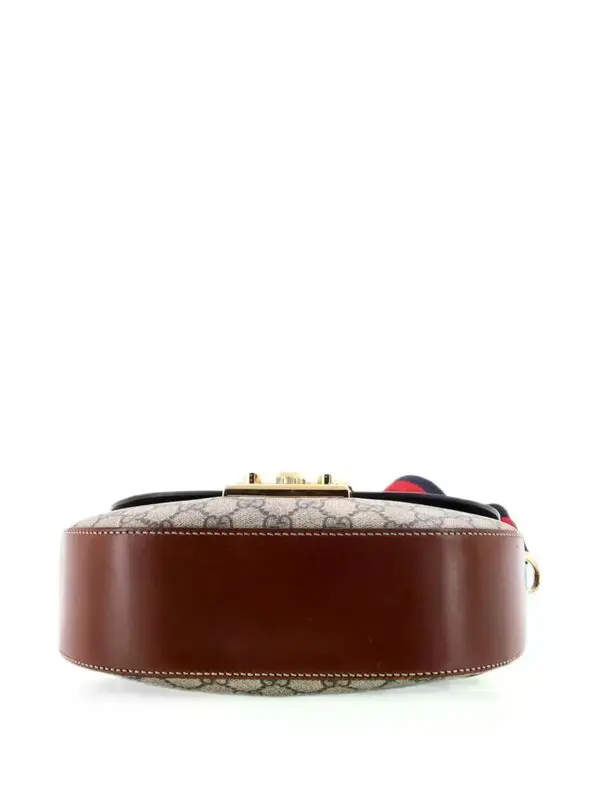 Gucci Padlock Saddle Shoulder Bag In Gg Coated Canvas And Leather