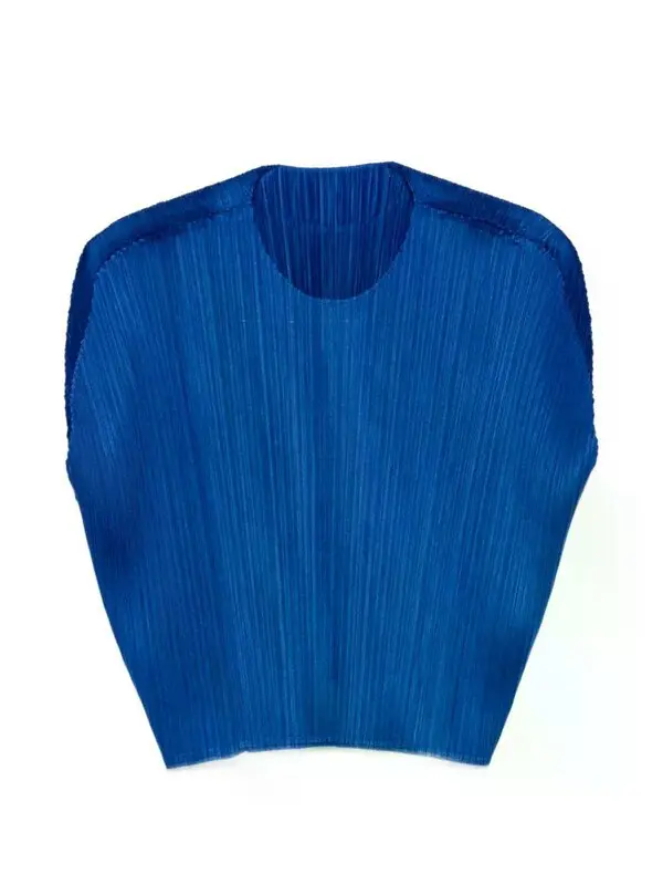 Issey Miyake Textured Pleated Blouse - Blue