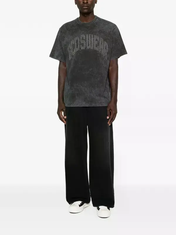 Gcds Stud-embellished Acid-wash T-shirt