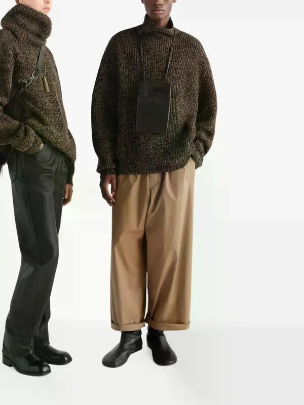 LEMAIRE High-neck Yak Alpaca Sweater - Brown