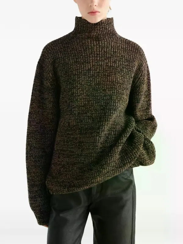 LEMAIRE High-neck Yak Alpaca Sweater - Brown