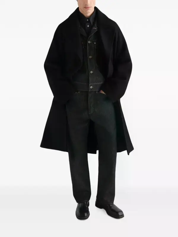 LEMAIRE Double-breasted Felted Wool And Alpaca Blend Coat
