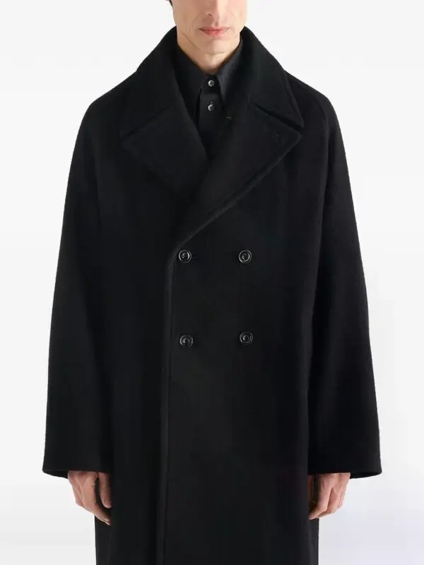 LEMAIRE Double-breasted Felted Wool And Alpaca Blend Coat