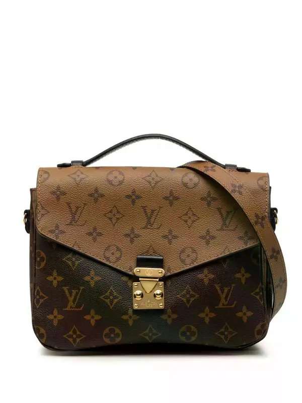 LOUIS VUITTON Monogram Reverse Pochette Metis Satchel - Brown