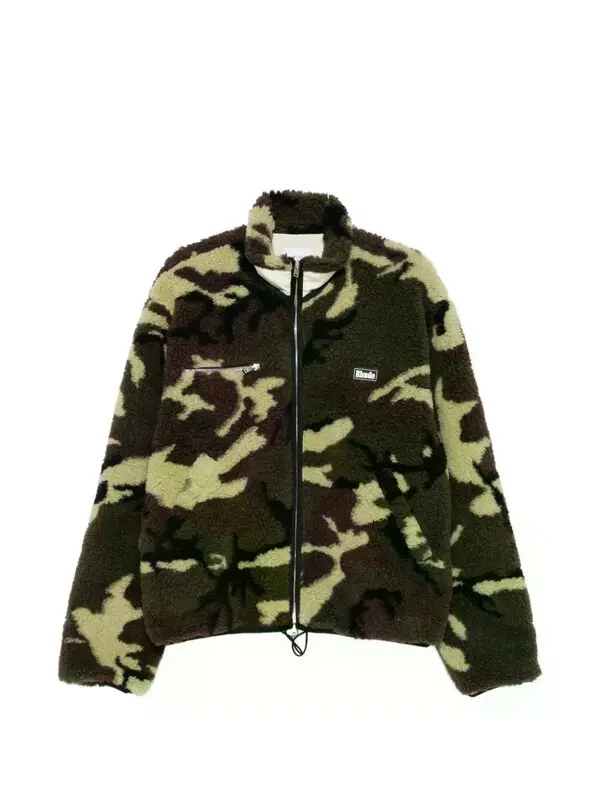 Rhude Camouflage Print Logo Embroidered Jacket - Green