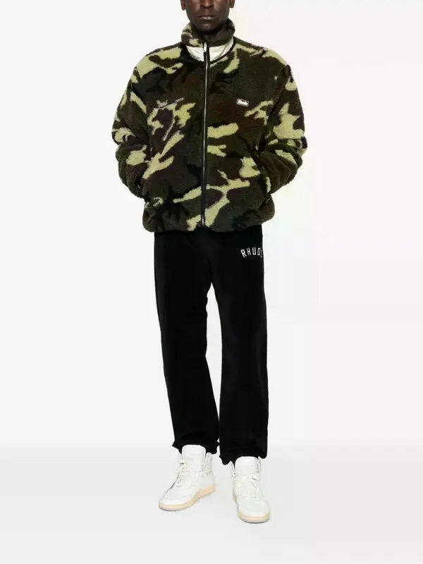 Rhude Camouflage Print Logo Embroidered Jacket - Green