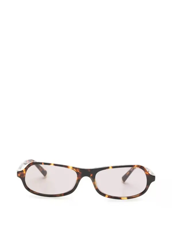 Miu Miu Tortoiseshell-effect Rectangle-frame Sunglasses