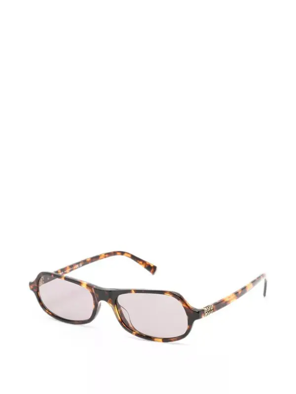 Miu Miu Tortoiseshell-effect Rectangle-frame Sunglasses