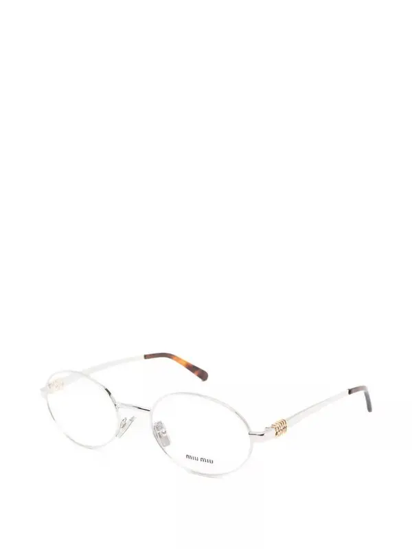 Miu Miu Oval Frame Eyeglasses - Silver