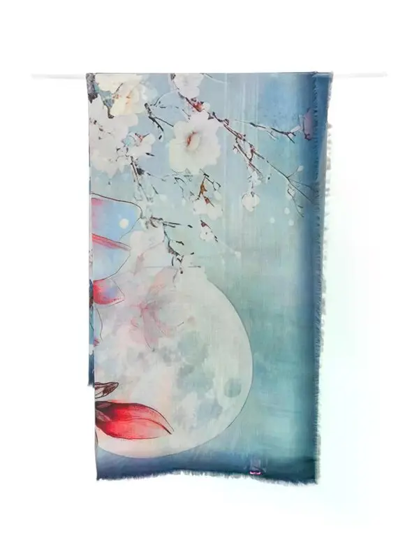 D'ANIELLO Floral-print Frayed Scarf