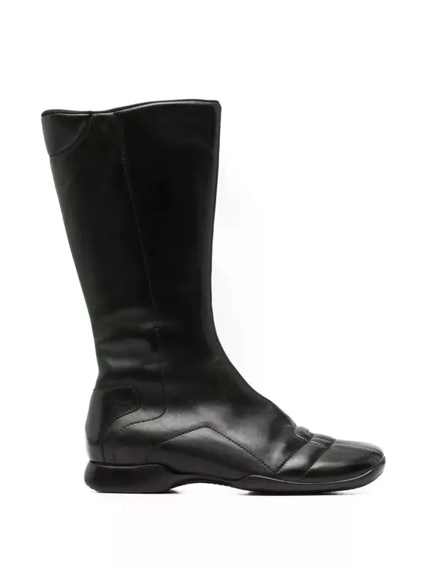 Prada Leather Square-toe Zip-up Boots