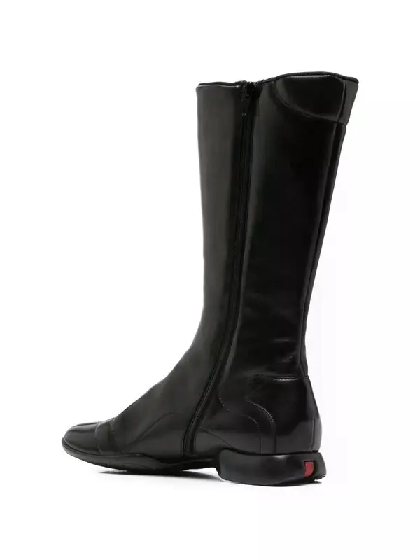Prada Leather Square-toe Zip-up Boots