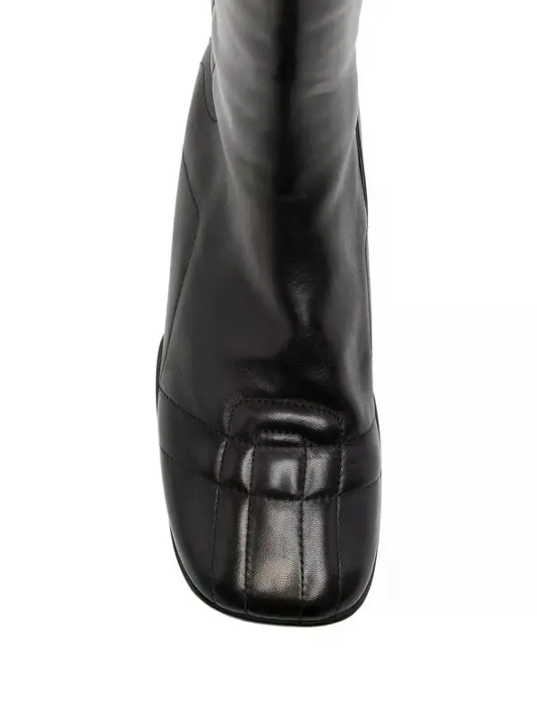 Prada Leather Square-toe Zip-up Boots